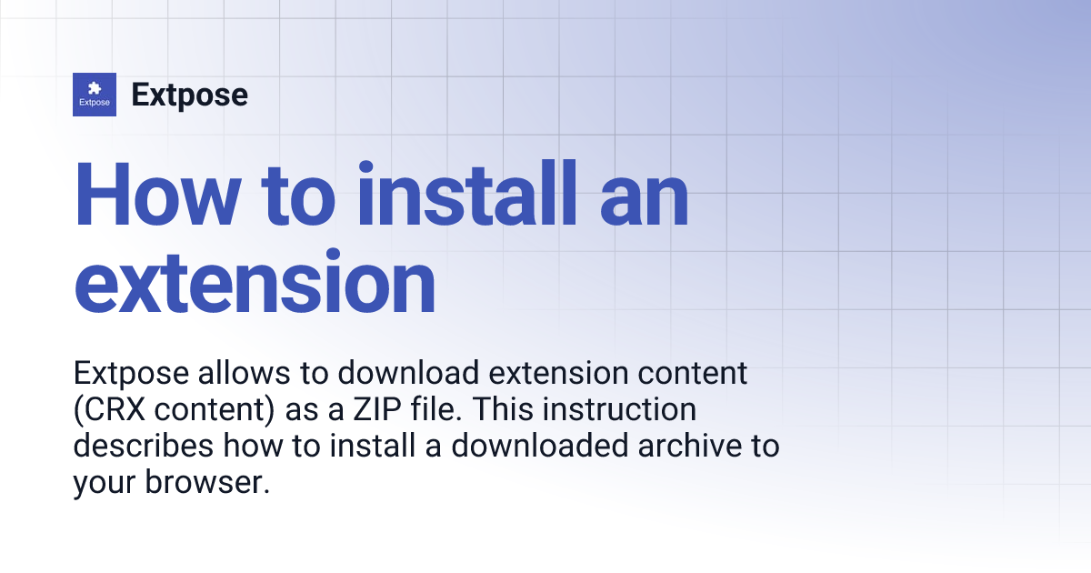 How to install an extension | Extpose